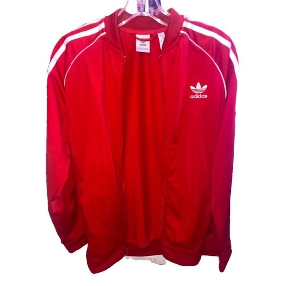 adidas | Jackets & Coats | Red Adidas Track Jacket | Poshmark